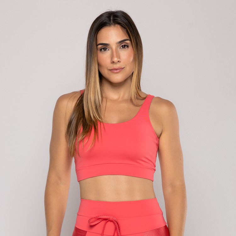 Top Básico Embutido Pink Coral - Borju